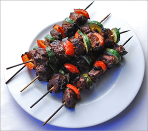 Cumin and cinnamon add Middle Eastern flavor to grilled goat kebabs ...